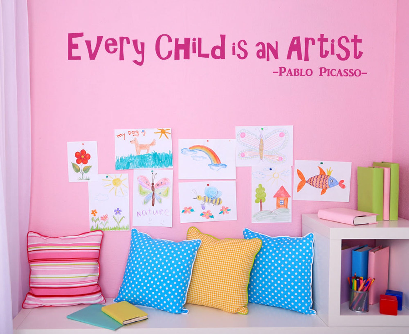 Wall Decal Every Child is an Artist Pablo Picasso Quote Kids - Etsy