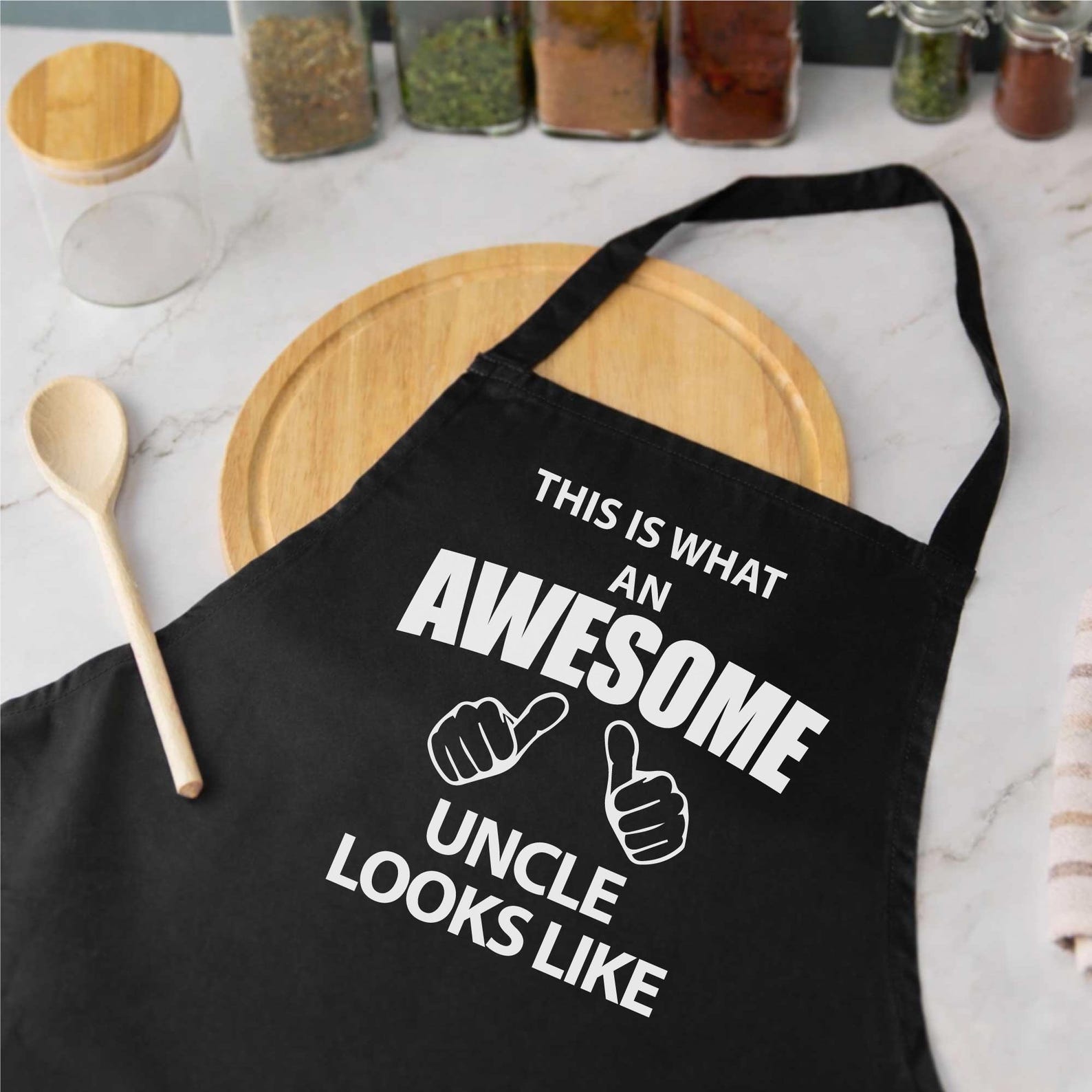 Uncle Apron Awesome Uncle Apron Mens Fathers Day Birthday Christmas ...