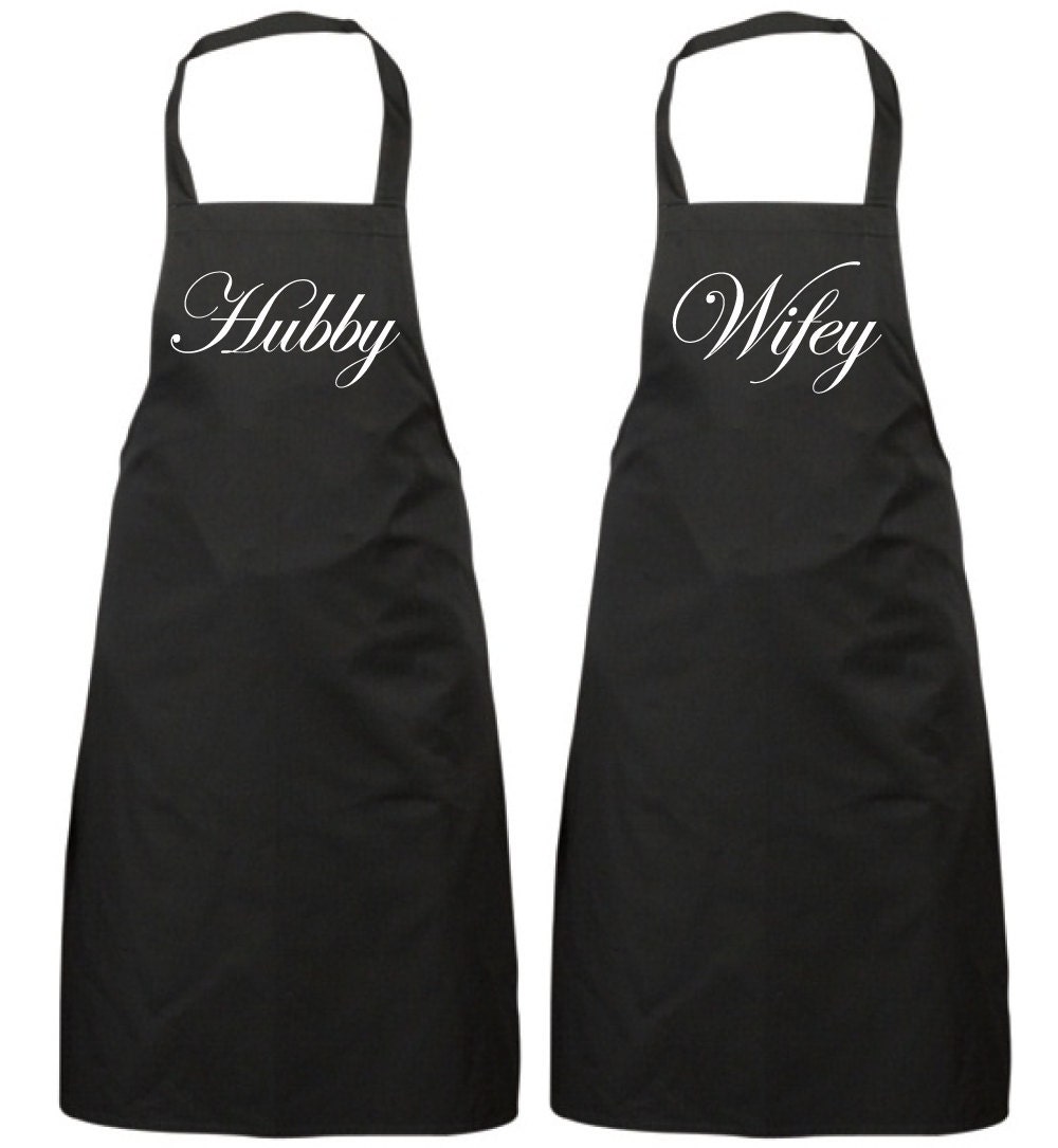 Couples Aprons Hubby Wifey Gift Apron Present House Warming | Etsy