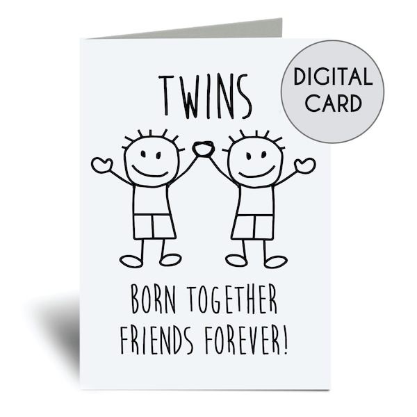 Downloadable Twin Birthday Card - Etsy