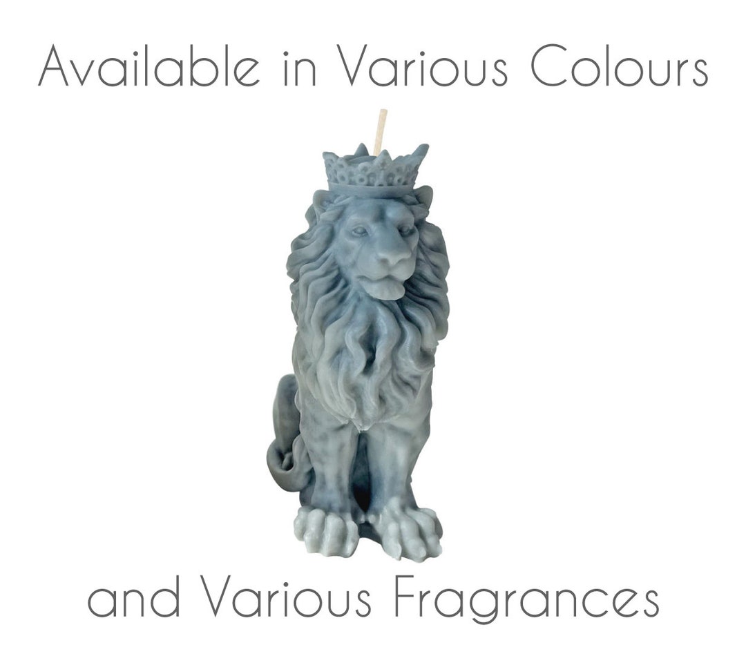 King Lion Statue Candle Aesthetic Artisan Gift Handmade Various Colours ...