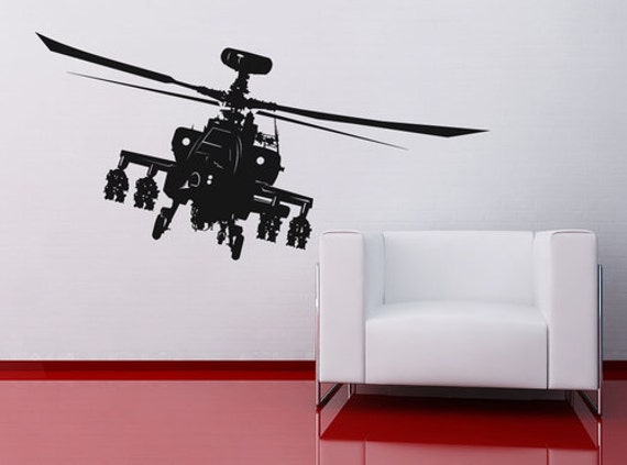 Army Helicopter Wall Decal Sticker Boys Bedroom Attack | Etsy