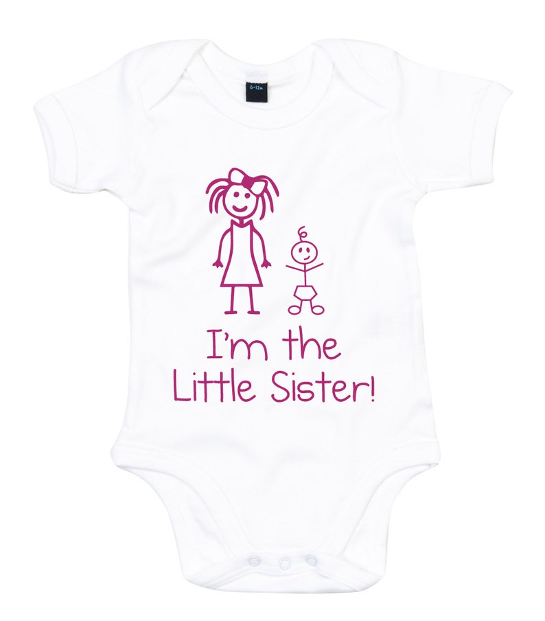 Sister Baby Grow I'm the Little Sister White With Pink - Etsy