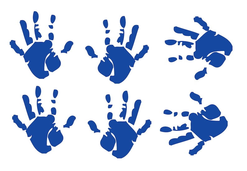 Hand Print Vinyl Stickers Set of 3 Pairs of Handprints for Laptops ...