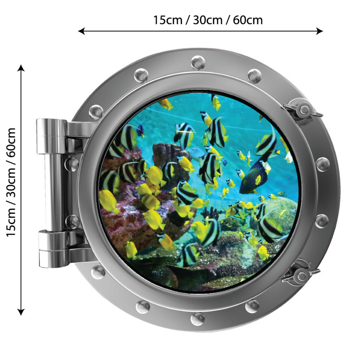 Wall Decal Aquarium Fish Tank Full Colour Under the Sea Silver - Etsy