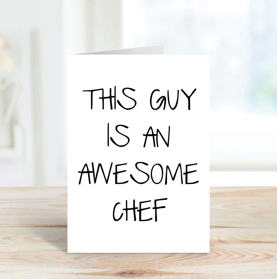 Chef Card This Guy is an Awesome Chef Greeting Birthday Card Fathers ...