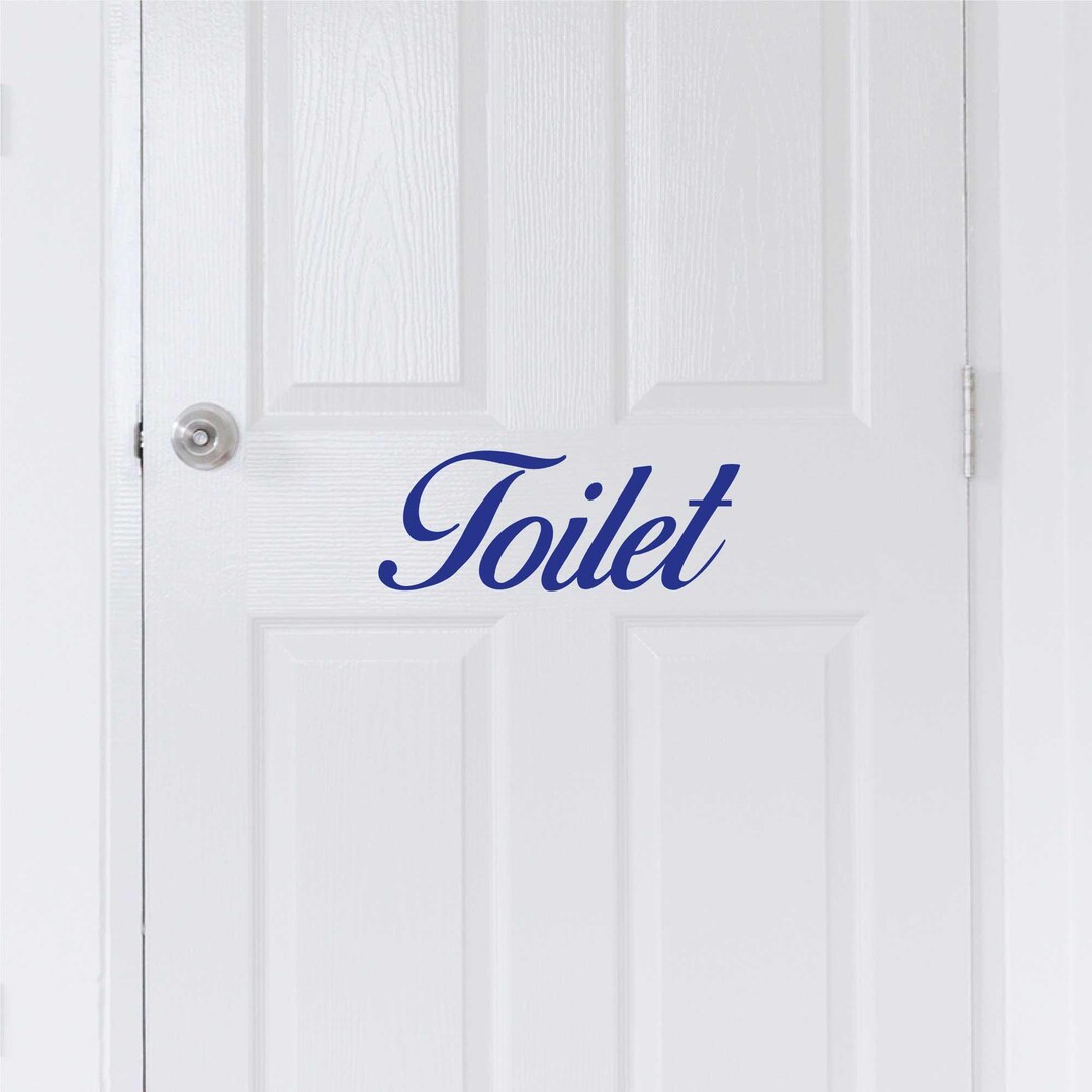 Toilet Door Sticker Sign | Vinyl Wall Home Wall Sticker for Bathroom ...