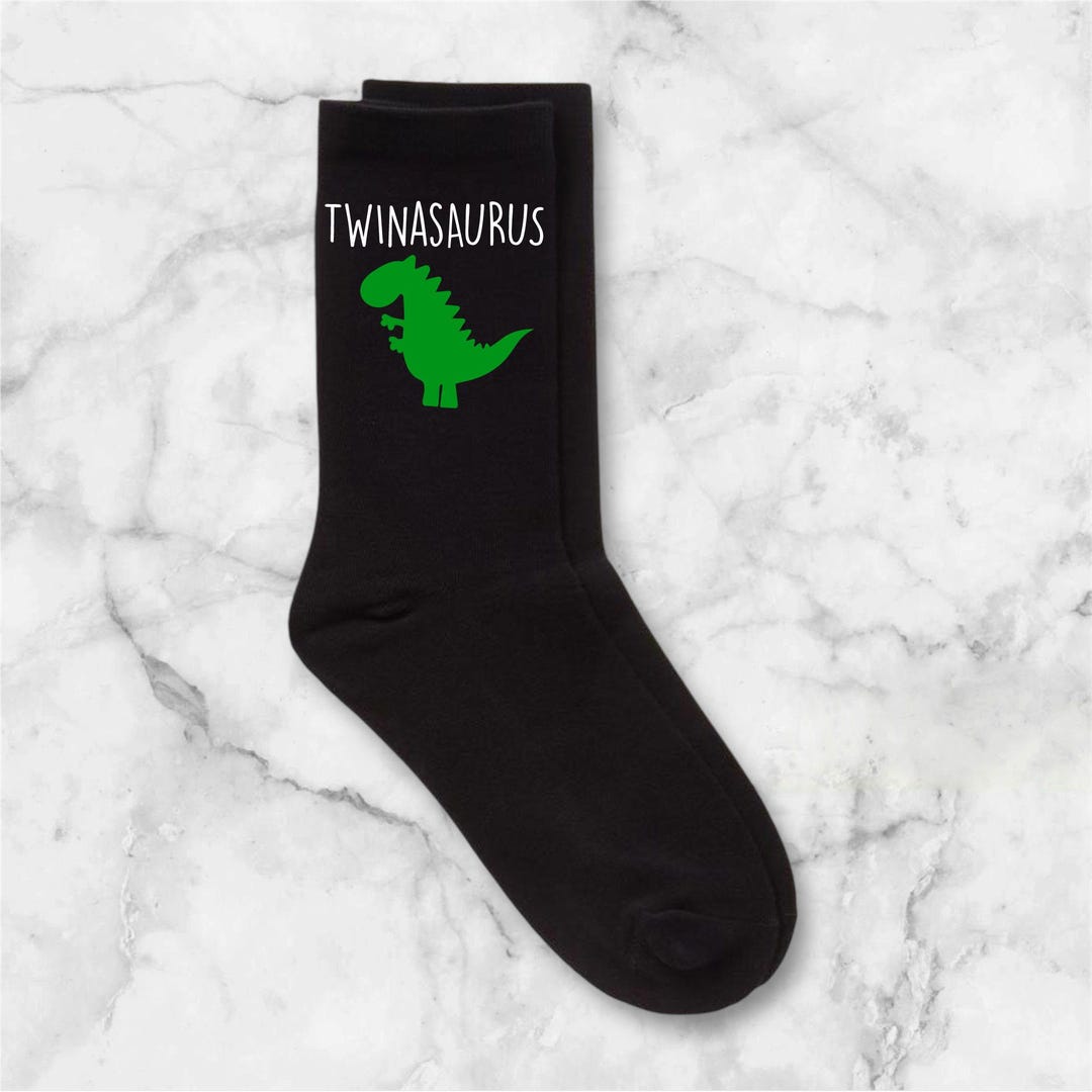 Mens Dinosaur Socks Twin Twinasaurus Black Breathable Novelty Socks ...