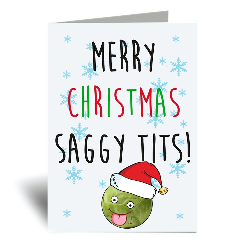 Merry Christmas Saggy Tits Card Funny Greeting Xmas Card - Etsy