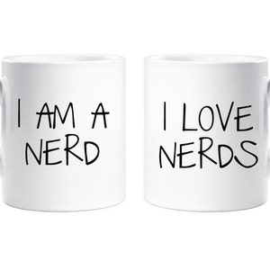Couples Mugs I Am a Nerd I Love Nerds Mug Set Ceramic Novelty Present ...