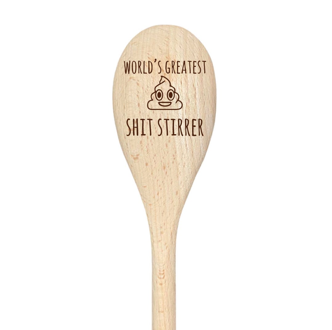 Shit Stirrer Spoon Funny Wooden Engraved Novelty Present Gift - Etsy