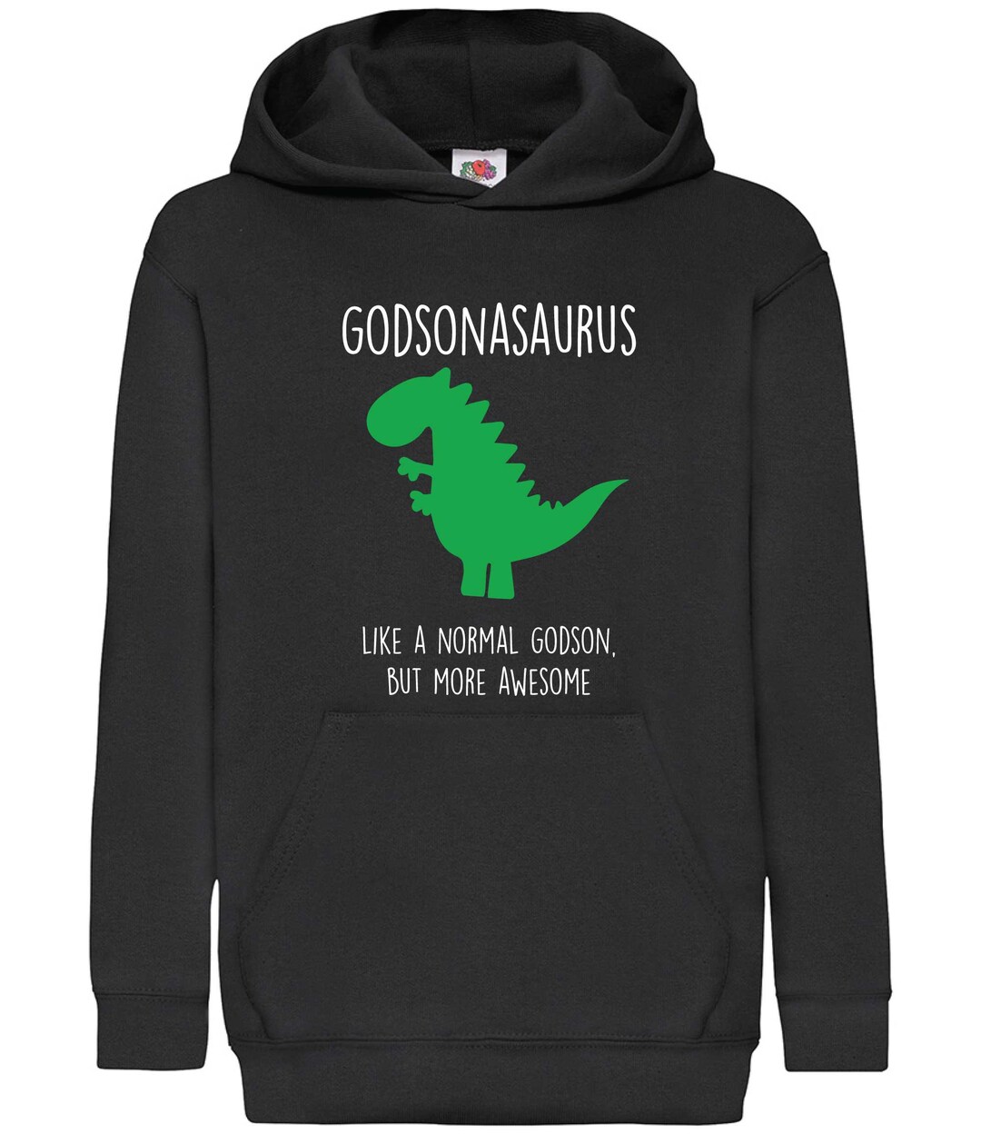 Men's Black Hoody Godson Dinosaur Godsonasaurus Like A Normal Godson ...