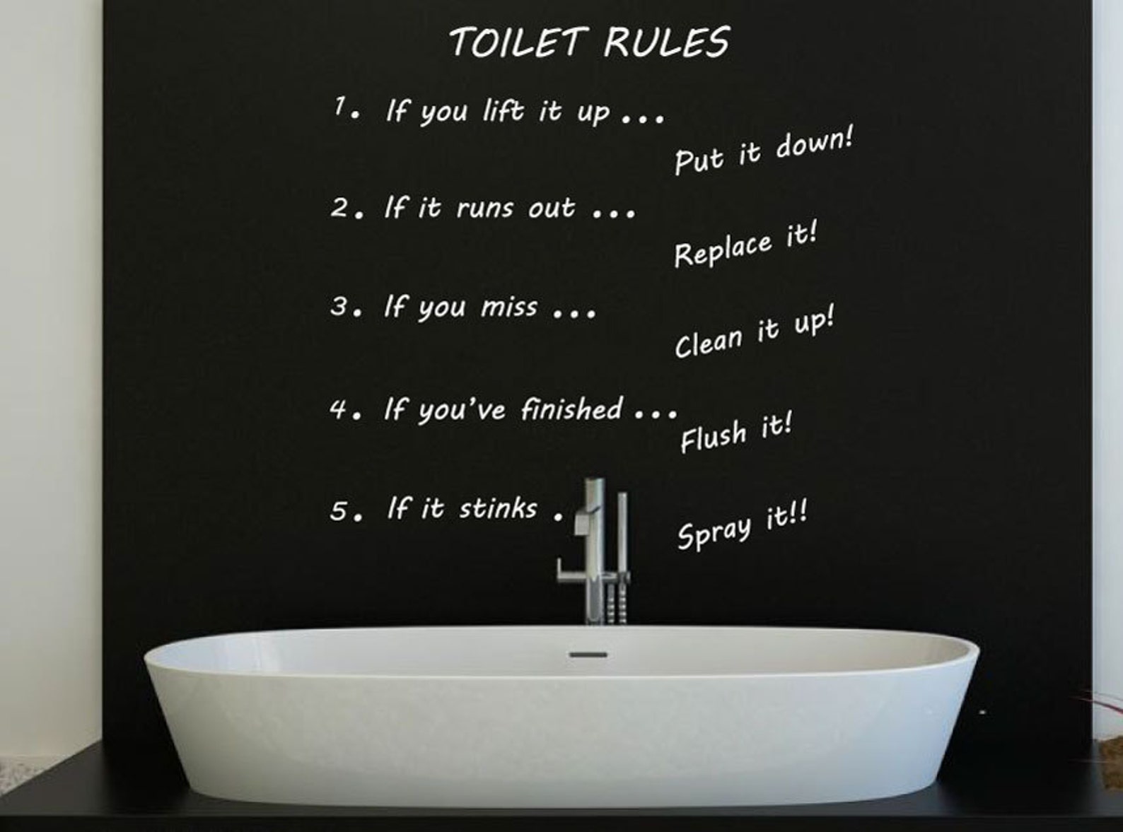 Bathroom Wall Decal Toilet Rules Sticker Children Kids Men | Etsy