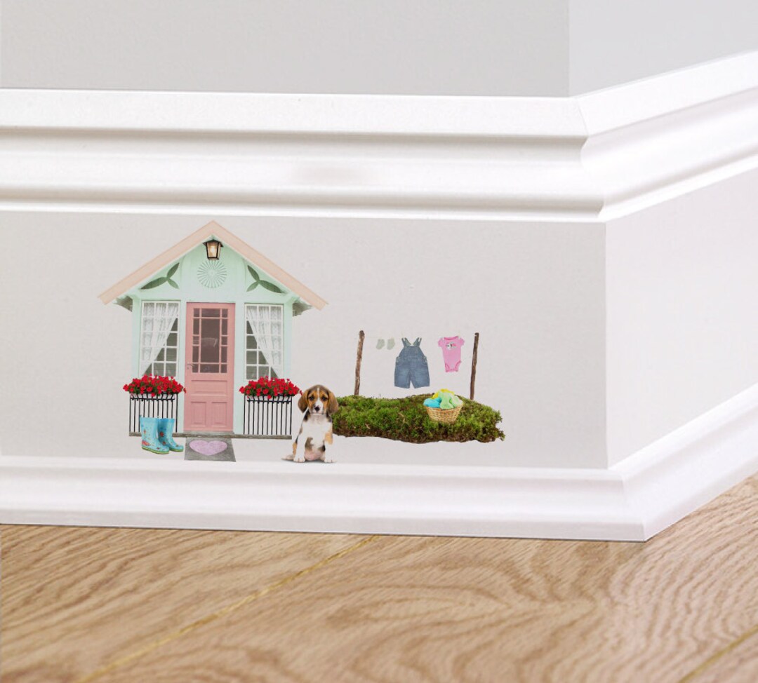 Fairy Cottage Decal Summer House Wall Decal Sticker Mural Skirting ...
