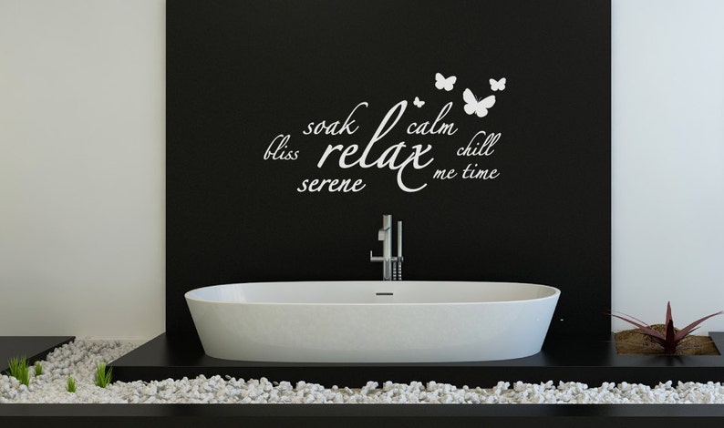 Bathroom Wall Decal Relax Soak Calm Me Time Bliss Sticker Gift - Etsy