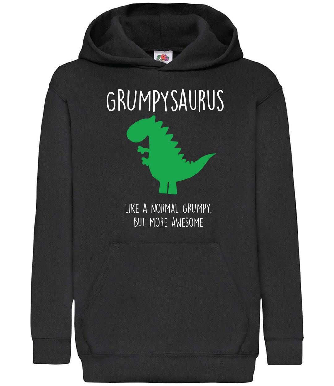 Men's Black Hoody, Grumpy Dinosaur, Grumpysaurus Like A Normal Grumpy ...