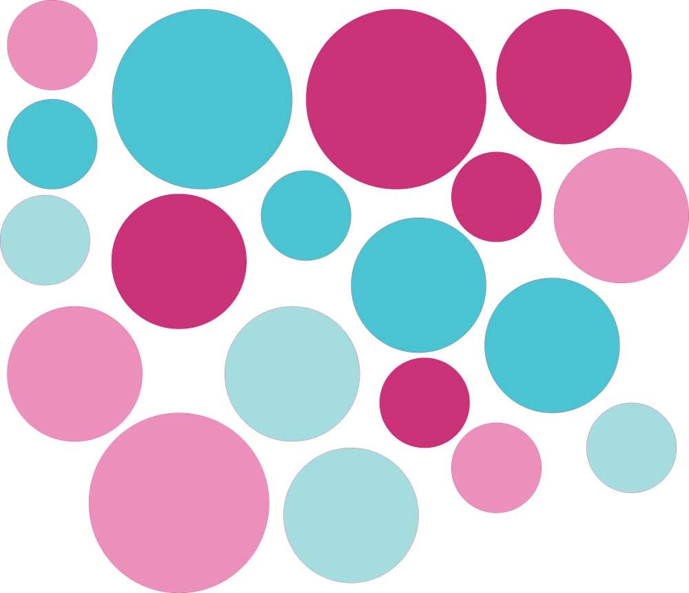 Spot Decals Pink Turquoise Aqua Polka Dot Wall Stickers Nursery Baby ...