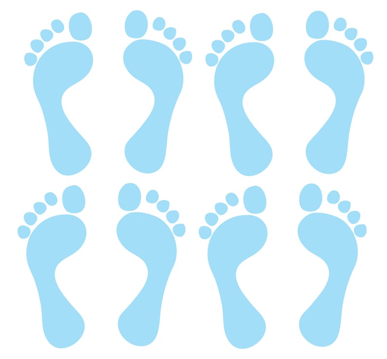 Foot Print Vinyl Stickers Set of 4 Pairs of Footprints for - Etsy