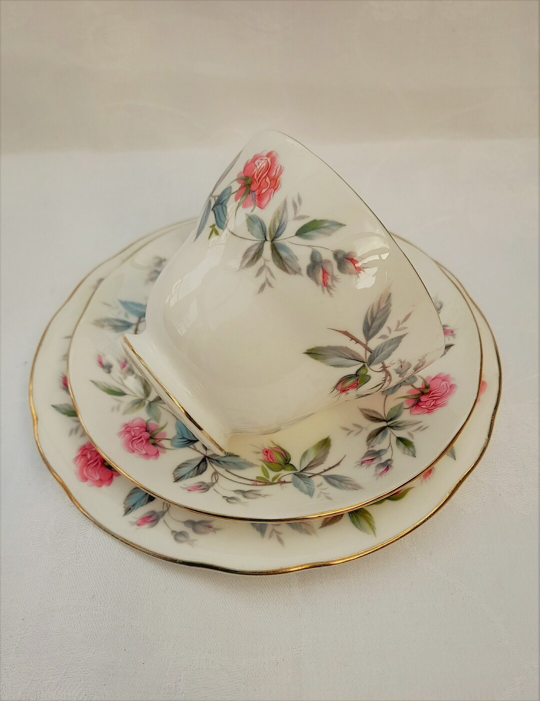 Vintage Duchess China bramble Rose Tea Trio - Etsy