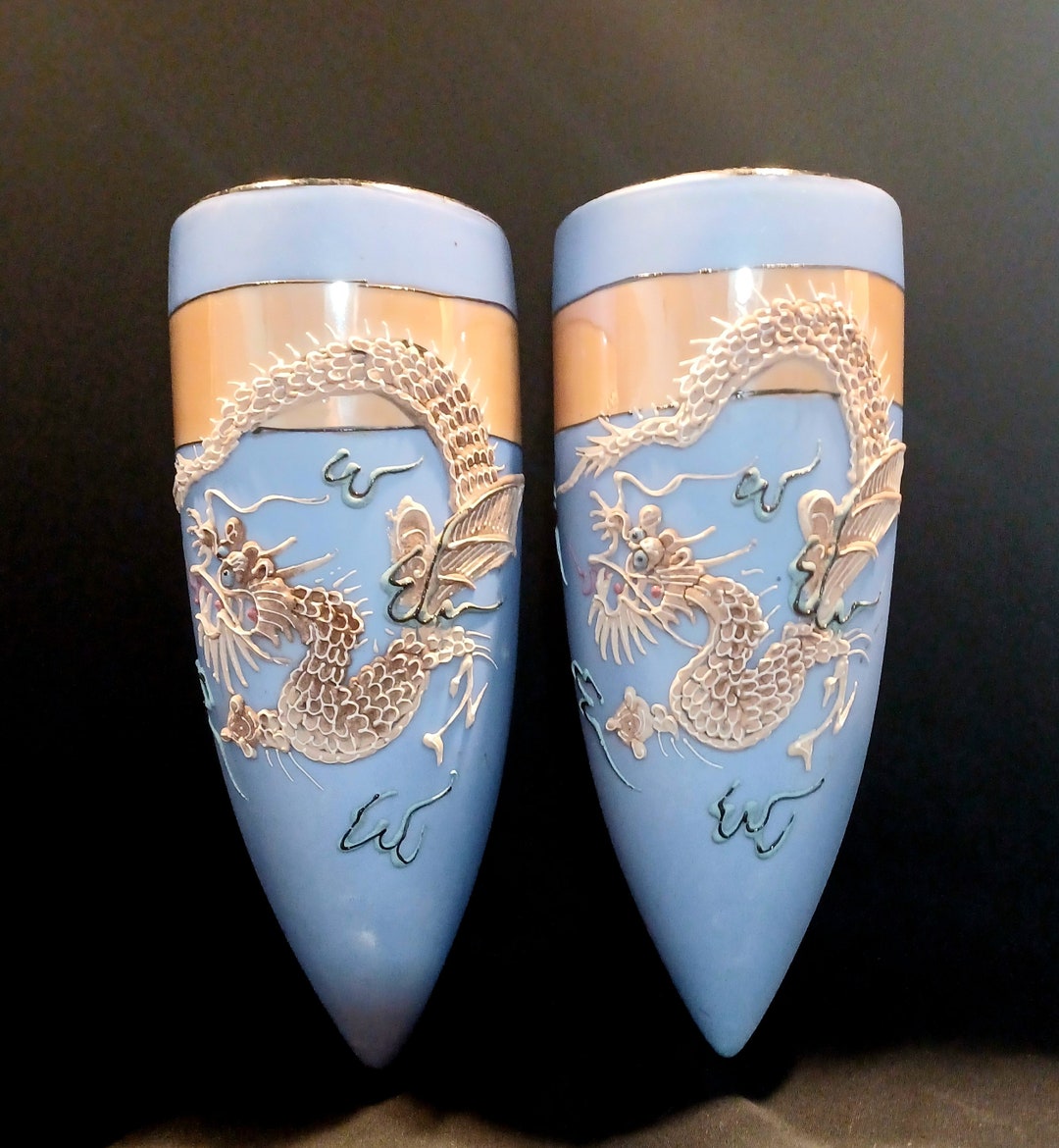 Dragonware - Moriage - Dragonware Wall Vase - Wall Pocket - Wall ...