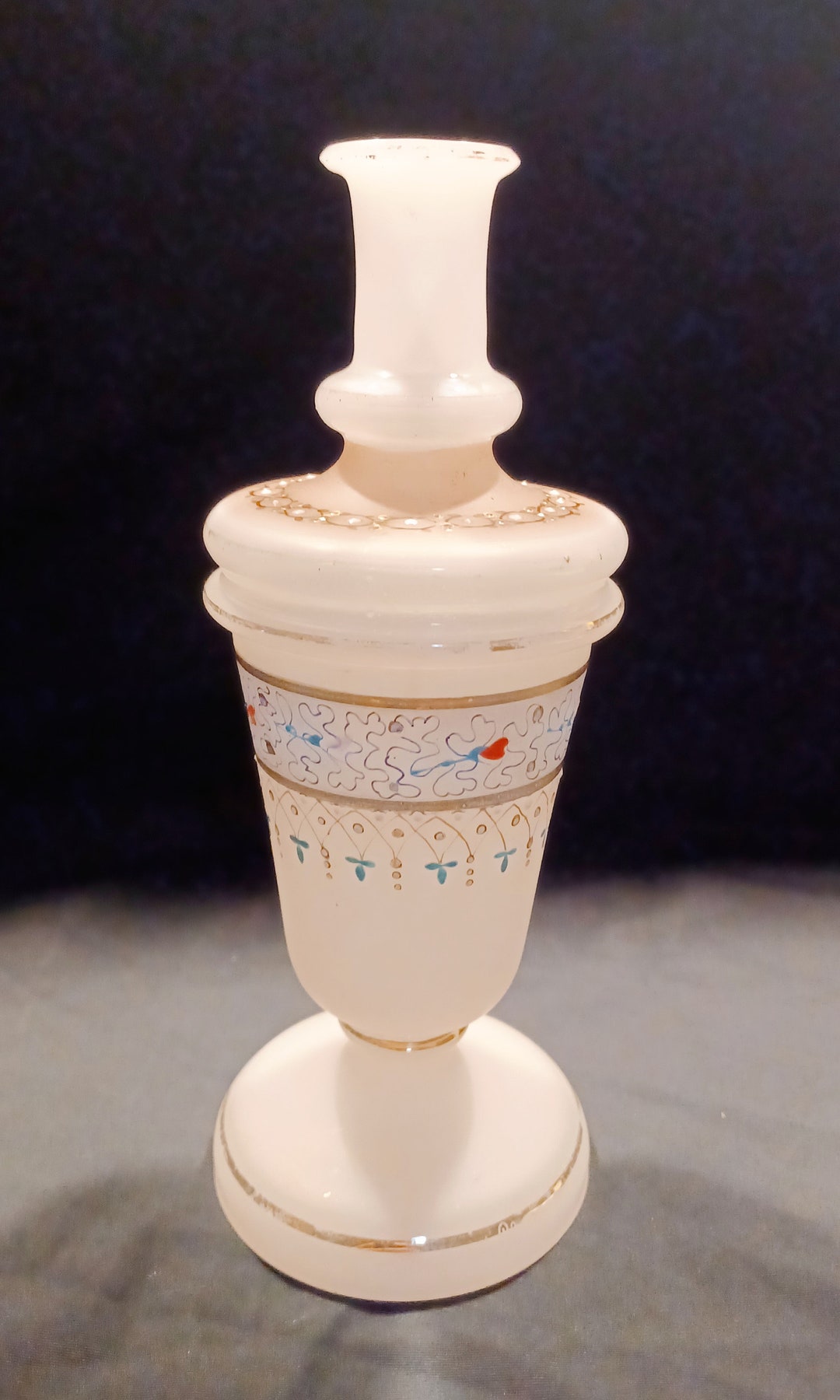 Antique BRISTOL GLASS Vase - Hand Blown, Hand-painted Victorian Bristol ...