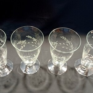 4 Vintage Etched Ice Tea Glasses - Blown Crystal Ice Tea Glasses ...