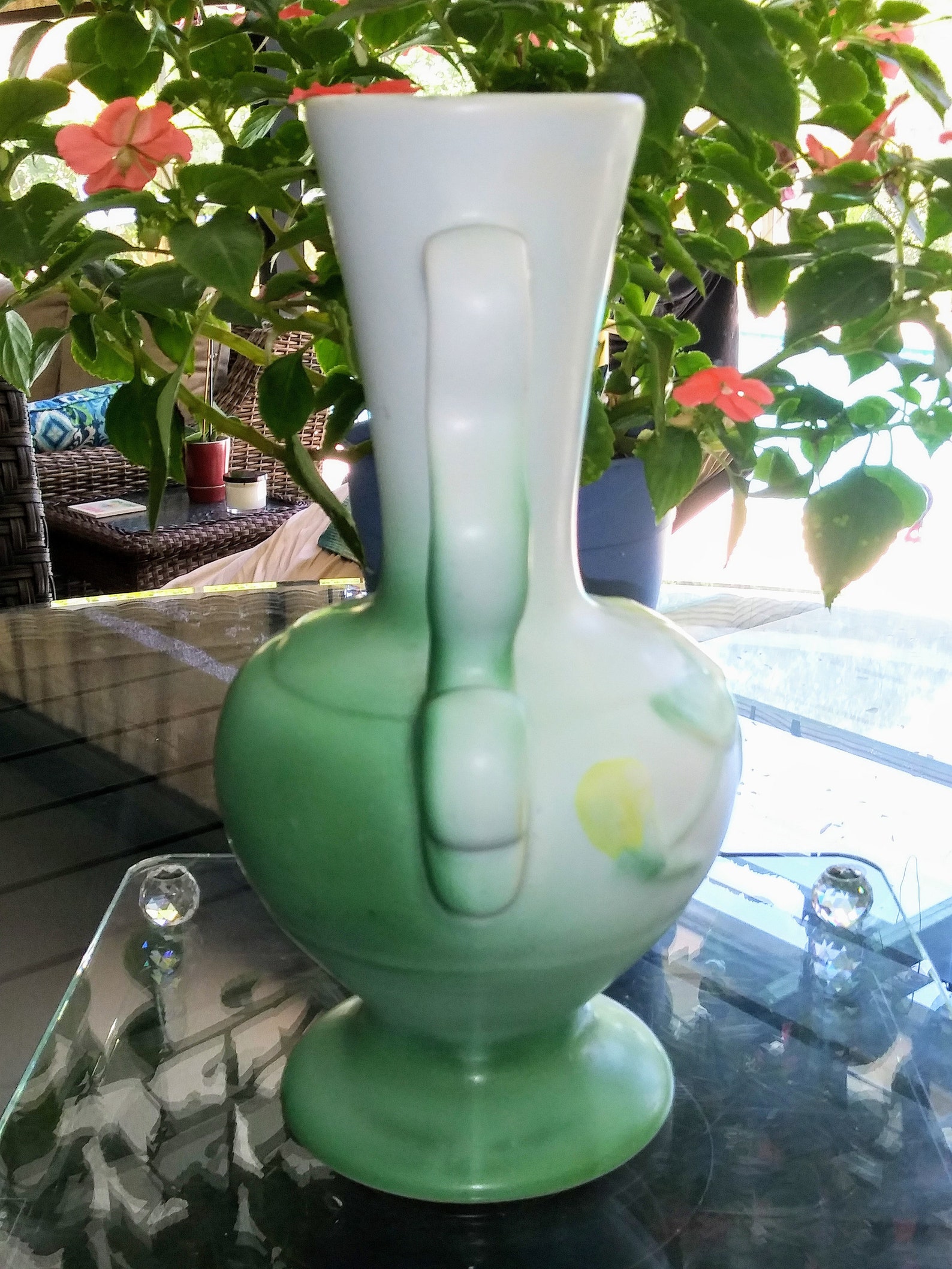 WELLER PANELLA GREEN 10 Vase Circa 1930'S - Etsy.de