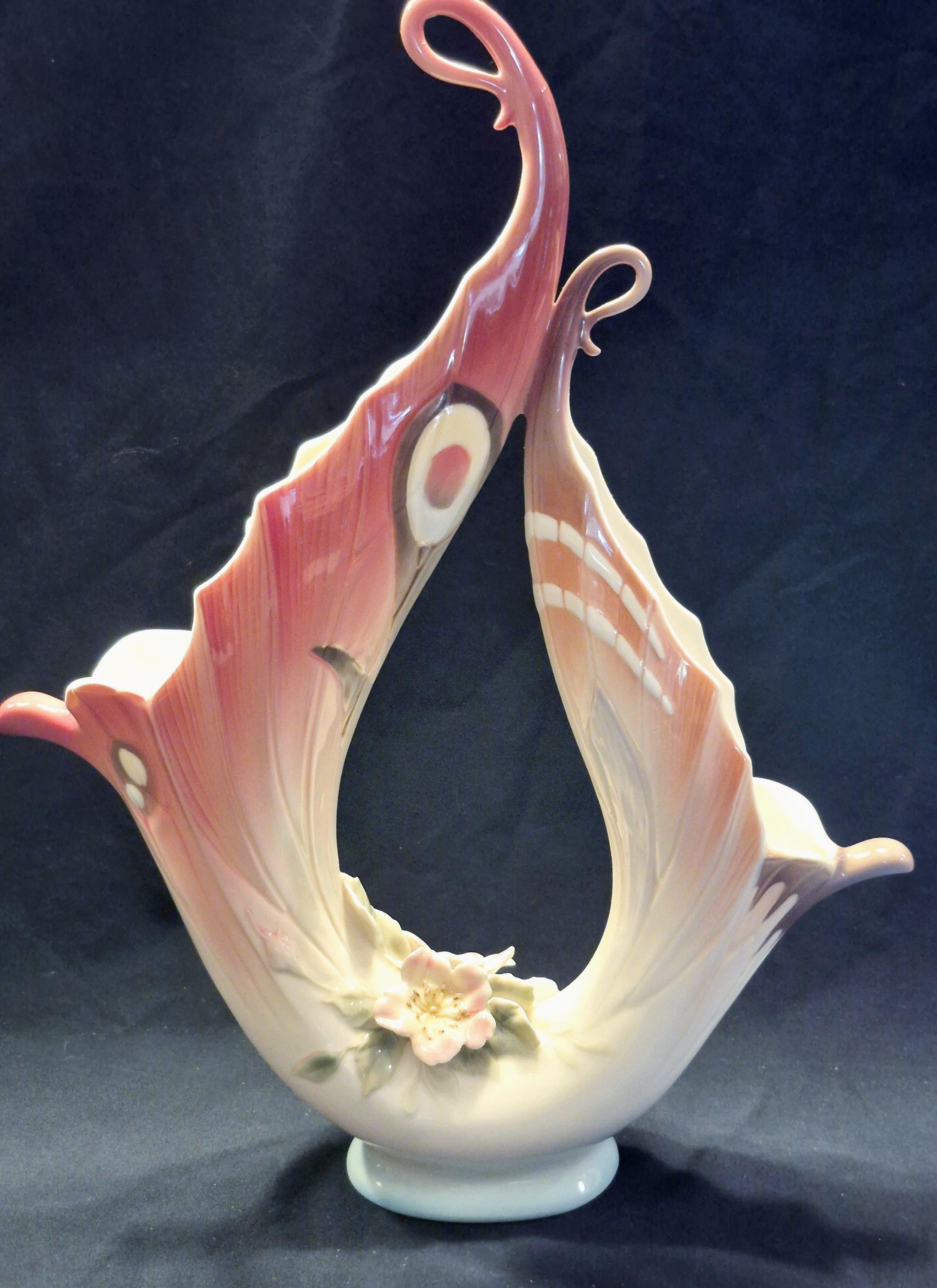 Franz Papillon Butterfly Double Vase FZ00579 - 14 1/2" Franz Butterfly ...