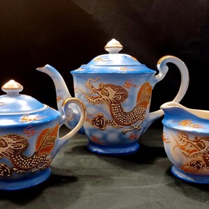 Beautiful 1920's / 1930's Blue Moriage Dragonware Tea Set Made in Japan ...