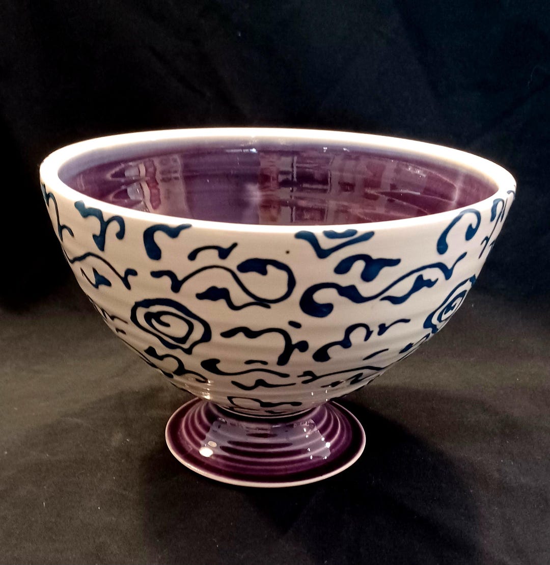 Beautiful Handmade Pottery Bowl - Footed Pottery Bowl - Pottery Serving ...