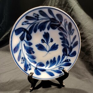 Antique Spinach Leaf Flow Blue Spatter Ware Plate - Circa 1850's - 1860 ...