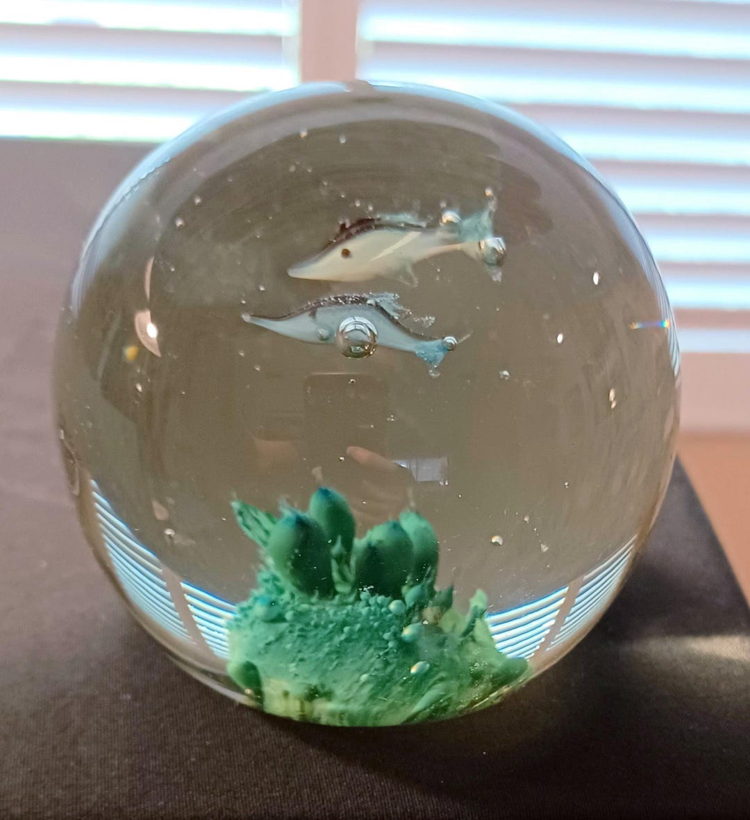 Art Glass Fish Paperweight – Aqua Reef, Two Fish - Etsy
