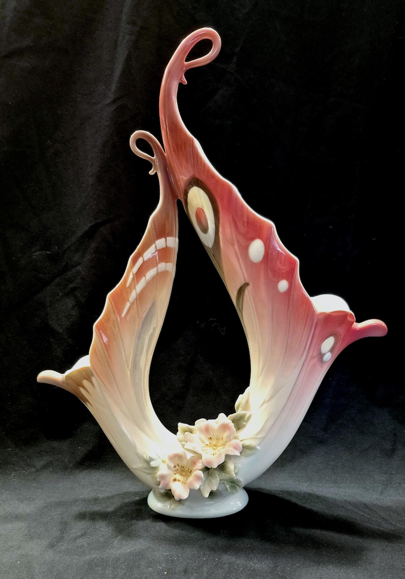 Franz Papillon Butterfly Double Vase FZ00579 - 14 1/2" Franz Butterfly ...