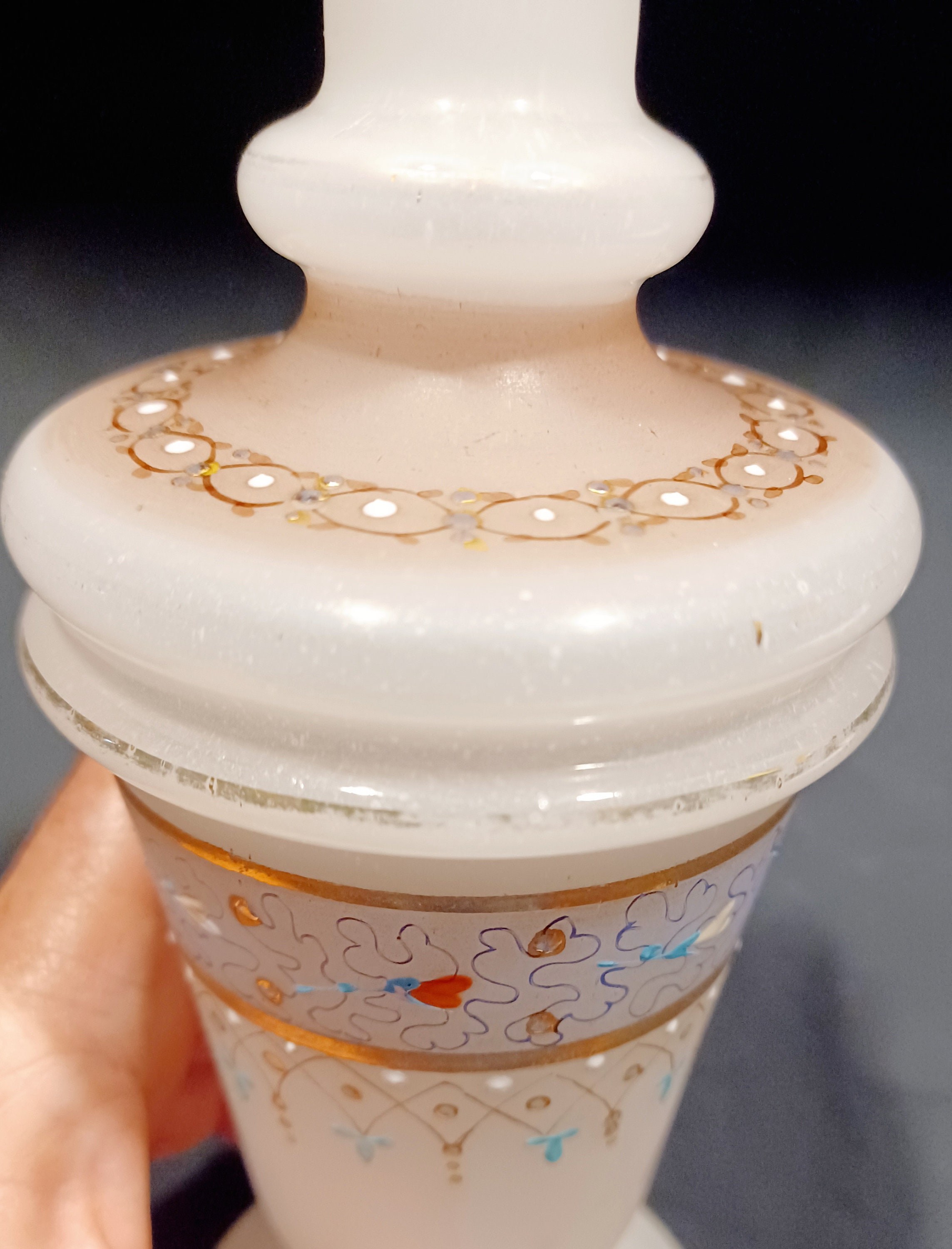 Antique BRISTOL GLASS Vase Hand Blown Hand-painted - Etsy