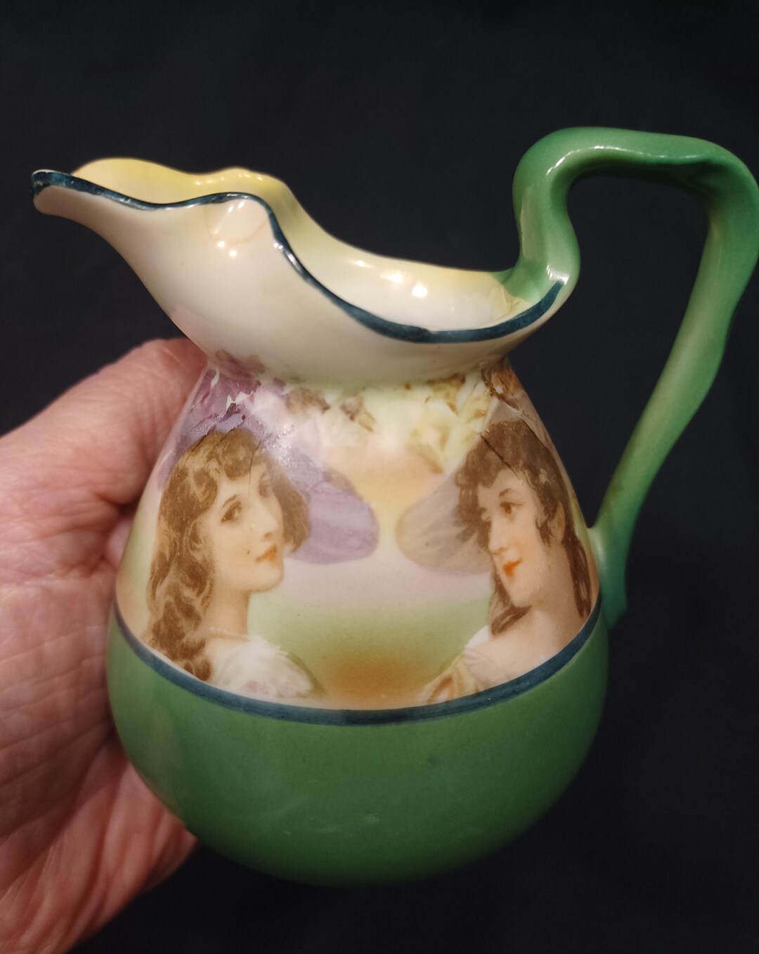 Art Nouveau Royal Bayreuth Pitcher- Royal Bayreuth Portrait Pitcher ...