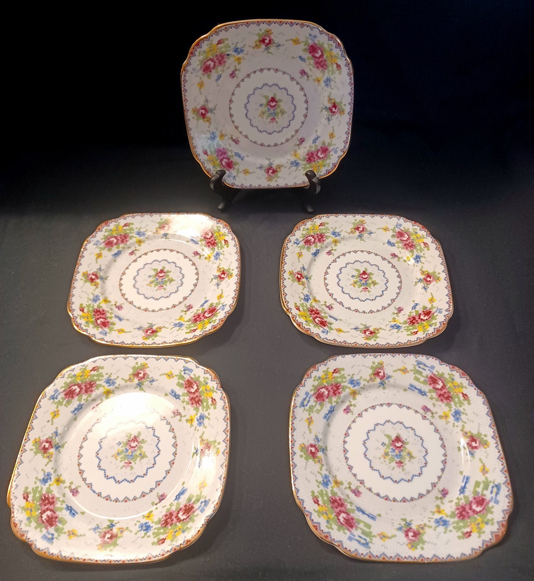 5 Royal Albert Petit Point Bread & Butter Plates | Royal Albert Petit ...