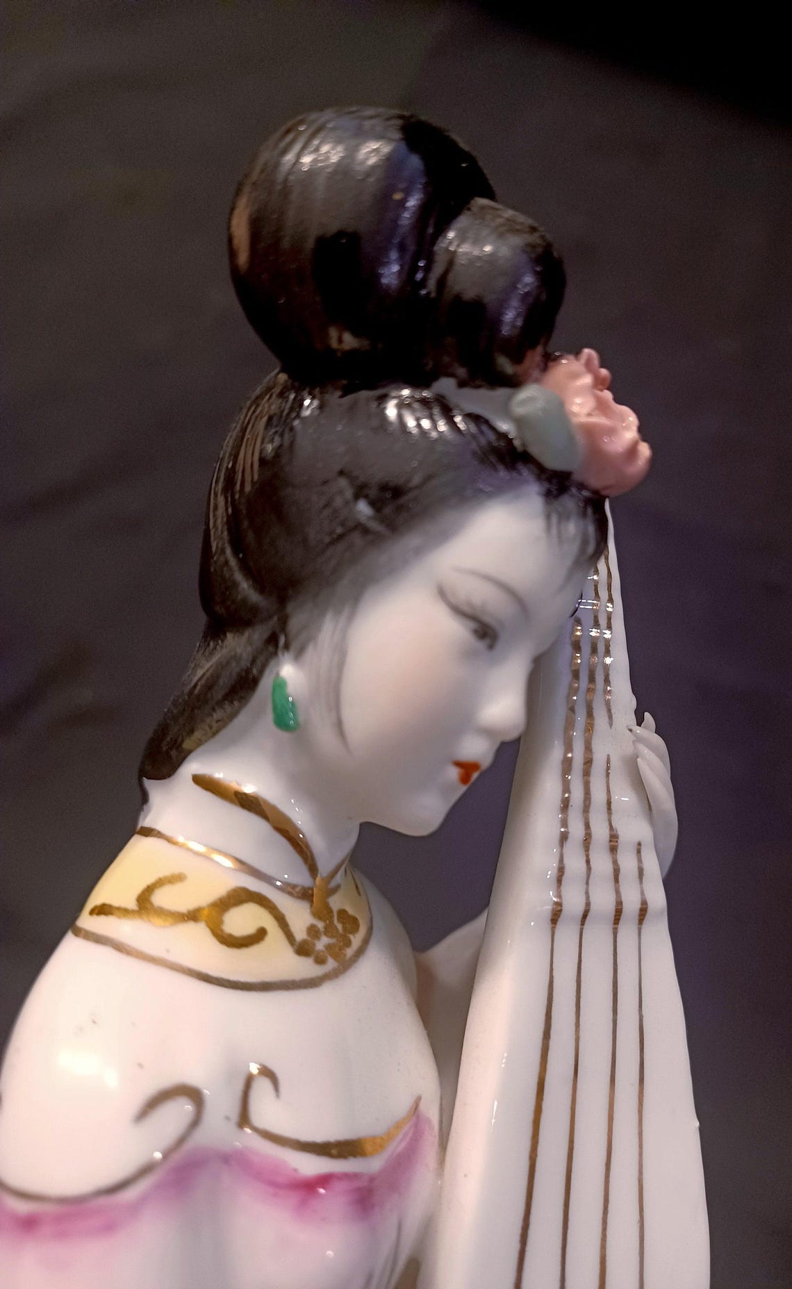 Japanese Geisha Playing A Biwa | 1950's Geisha Figurine | Geisha ...