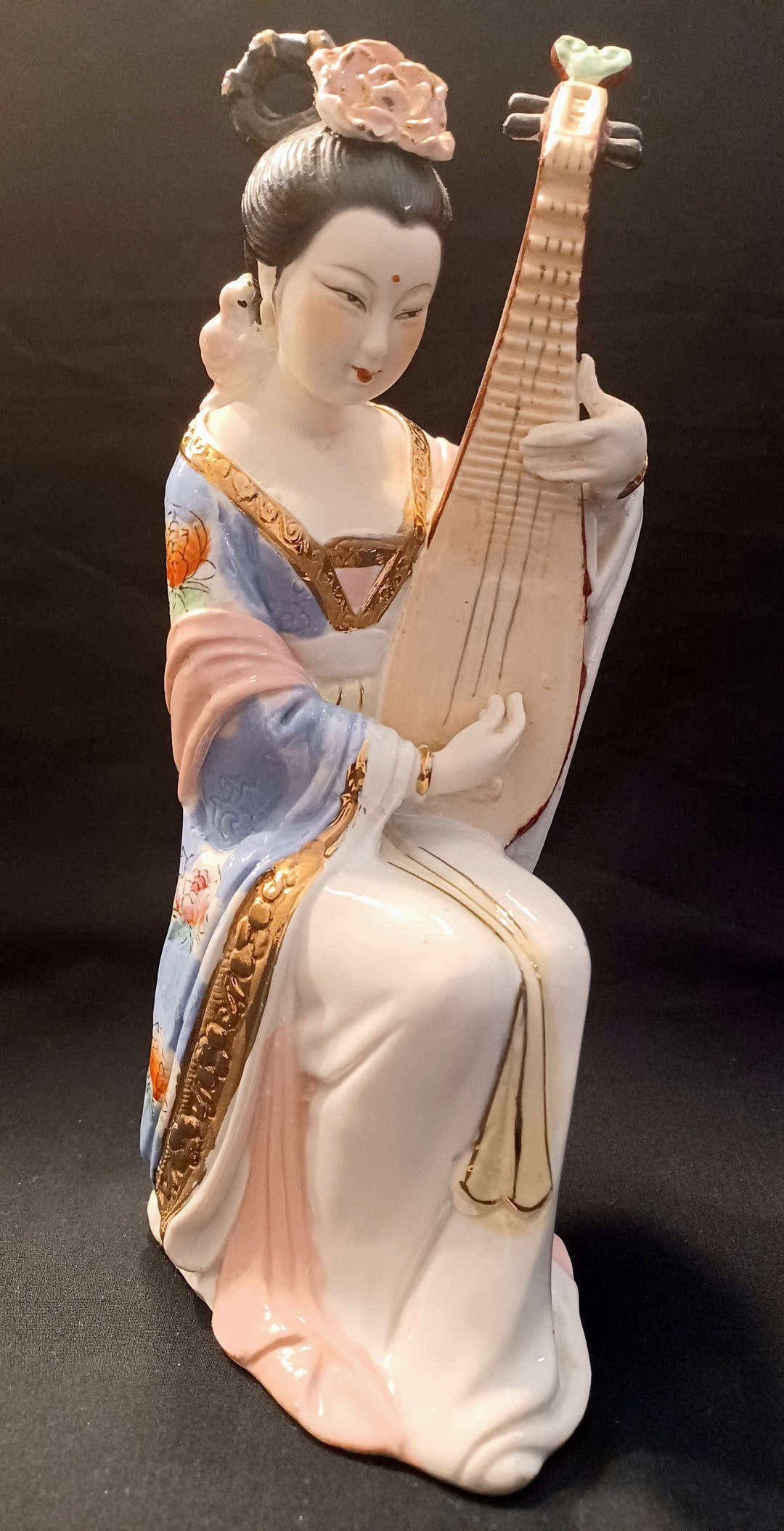 Japanese Geisha Playing A Biwa | Vintage Geisha Figurine | Geisha ...