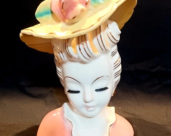Pink Lady Head Vase - Etsy