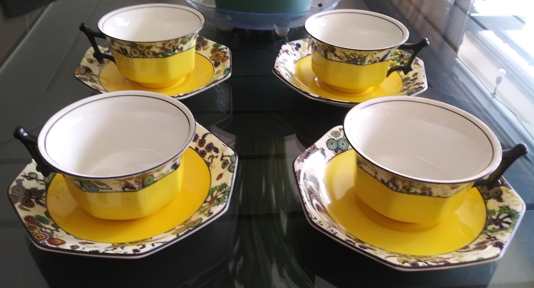Regal Ware - 4 ART DECO Regal Ware Tea Cups - Regal Ware R.p.co, Made in England - Tea Cups ...