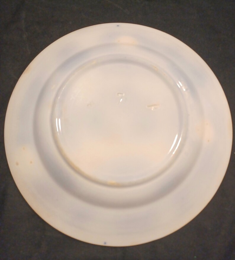 Antique Spinach Leaf Flow Blue Spatter Ware Plate Circa - Etsy