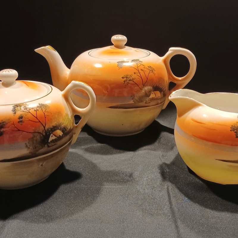 Hand Painted Tea Set - Etsy