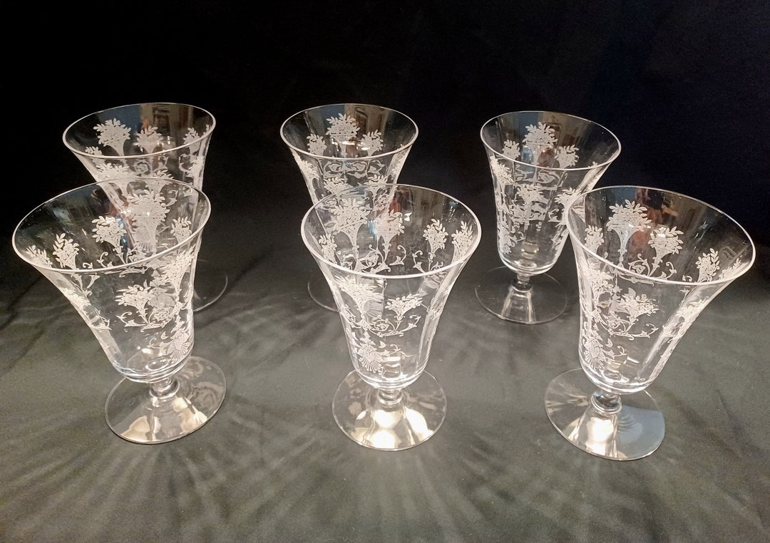 6 Morgantown Mayfair Goblets Morgantown Mayfair Ice Tea Glasses ...