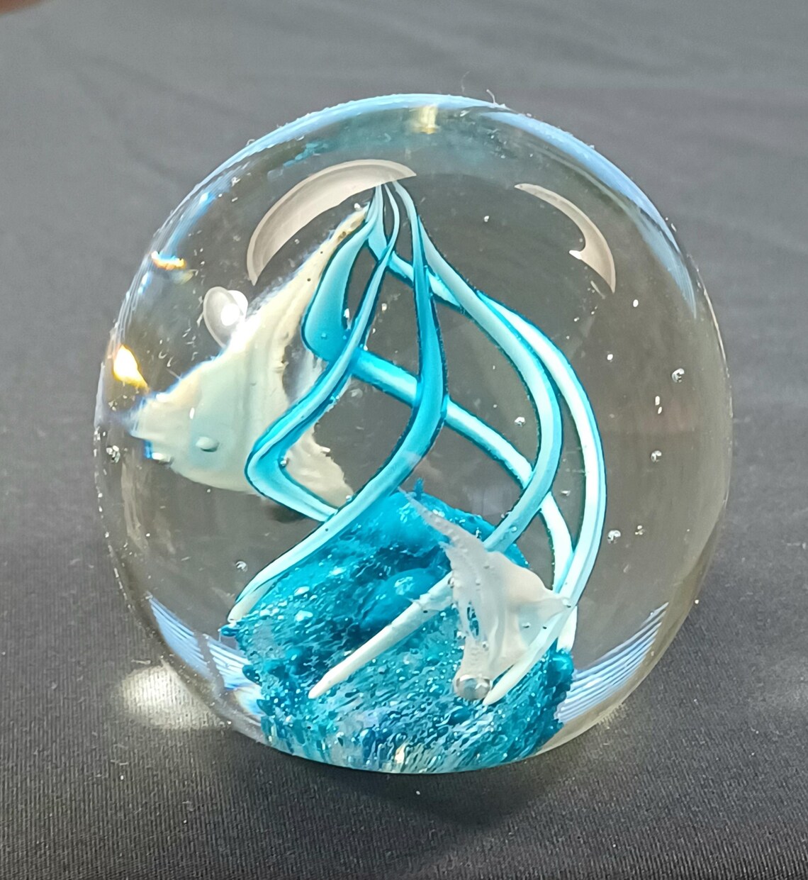 Paperweight - Fish Bowl Art Glass Paperweight - Angel Fish Glass ...