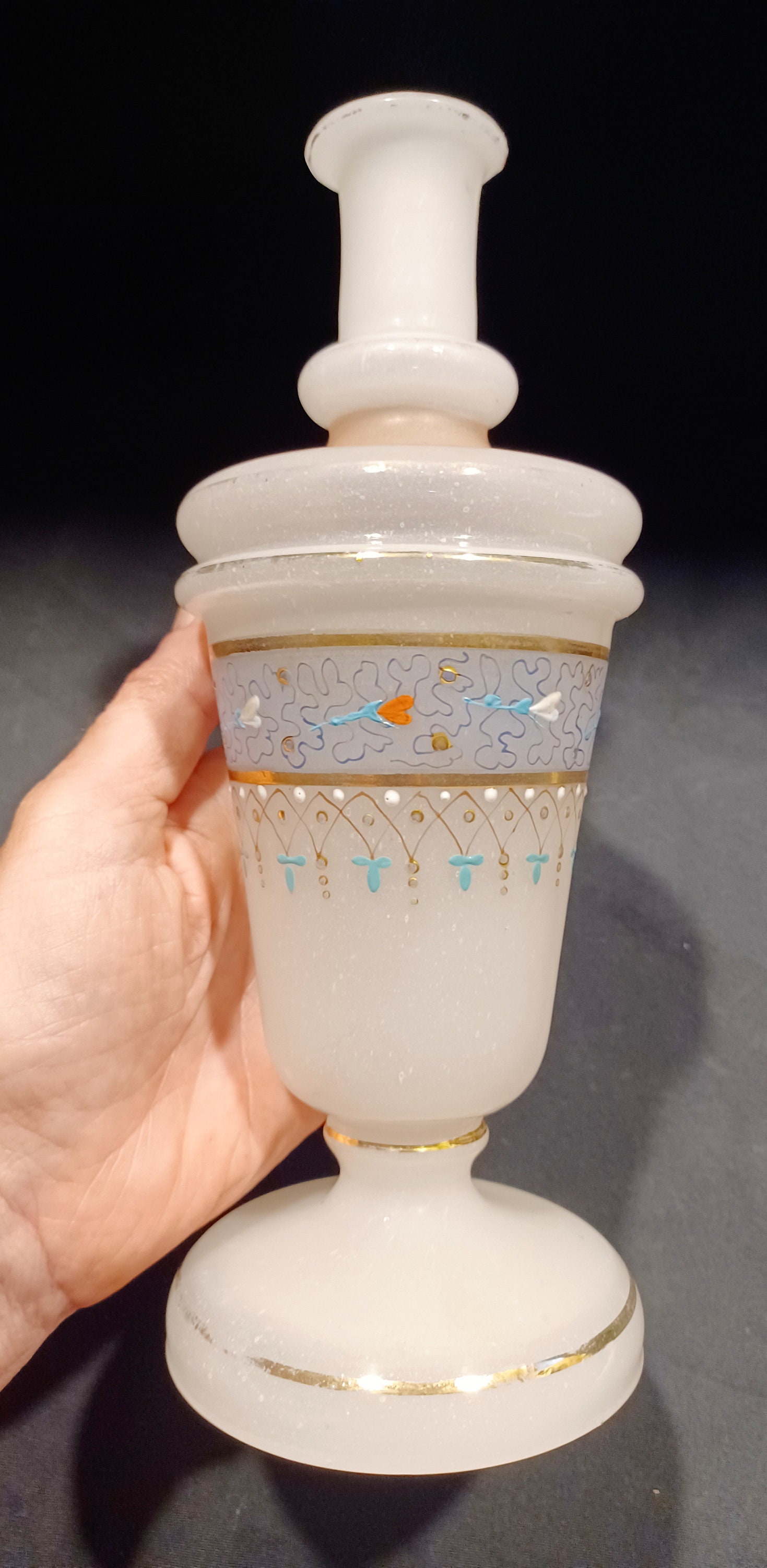 Antique BRISTOL GLASS Vase Hand Blown Hand-painted - Etsy