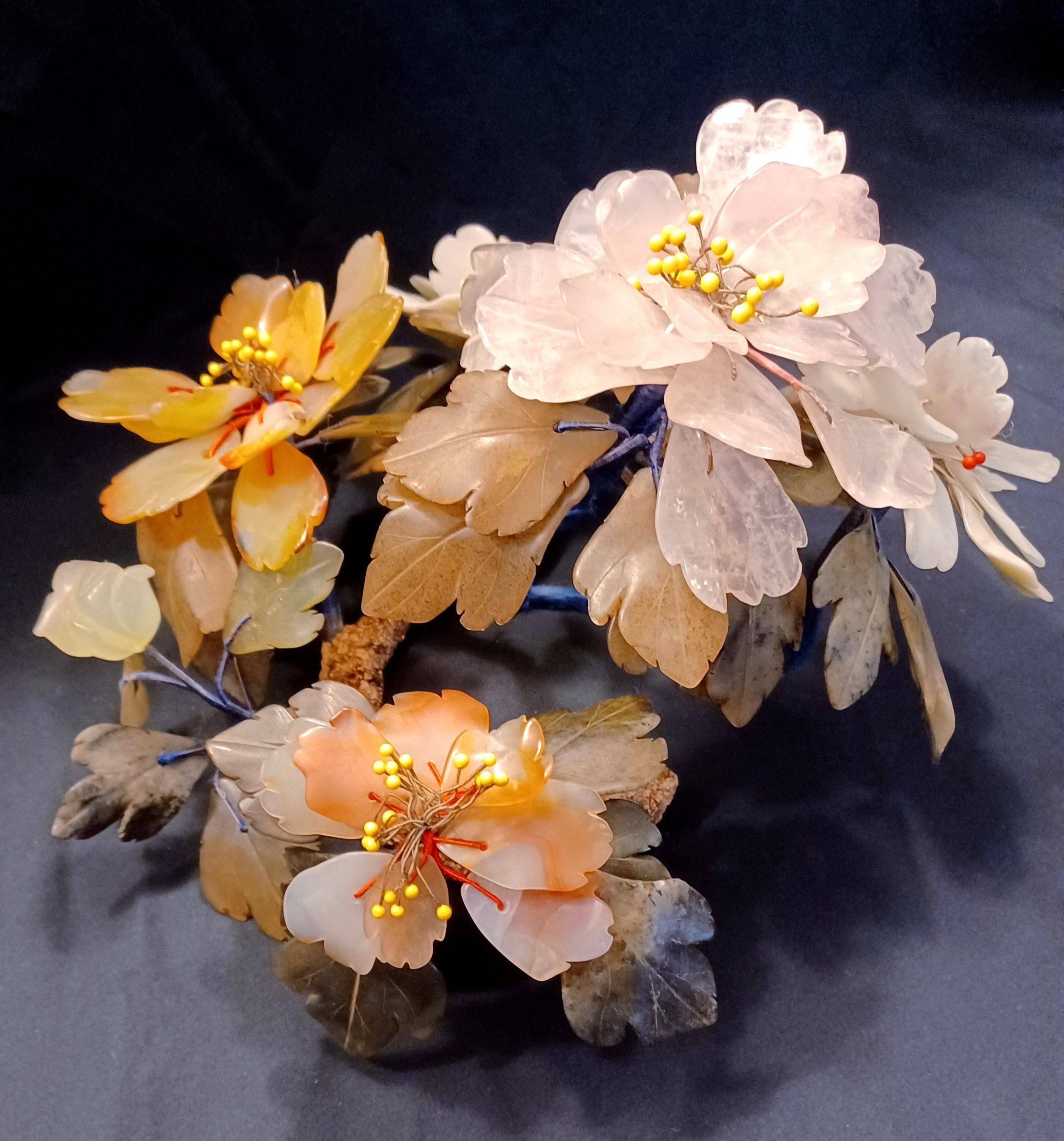 Quartz Bonsai Centerpiece – Unique Floral Ring, 7" Tall - Etsy