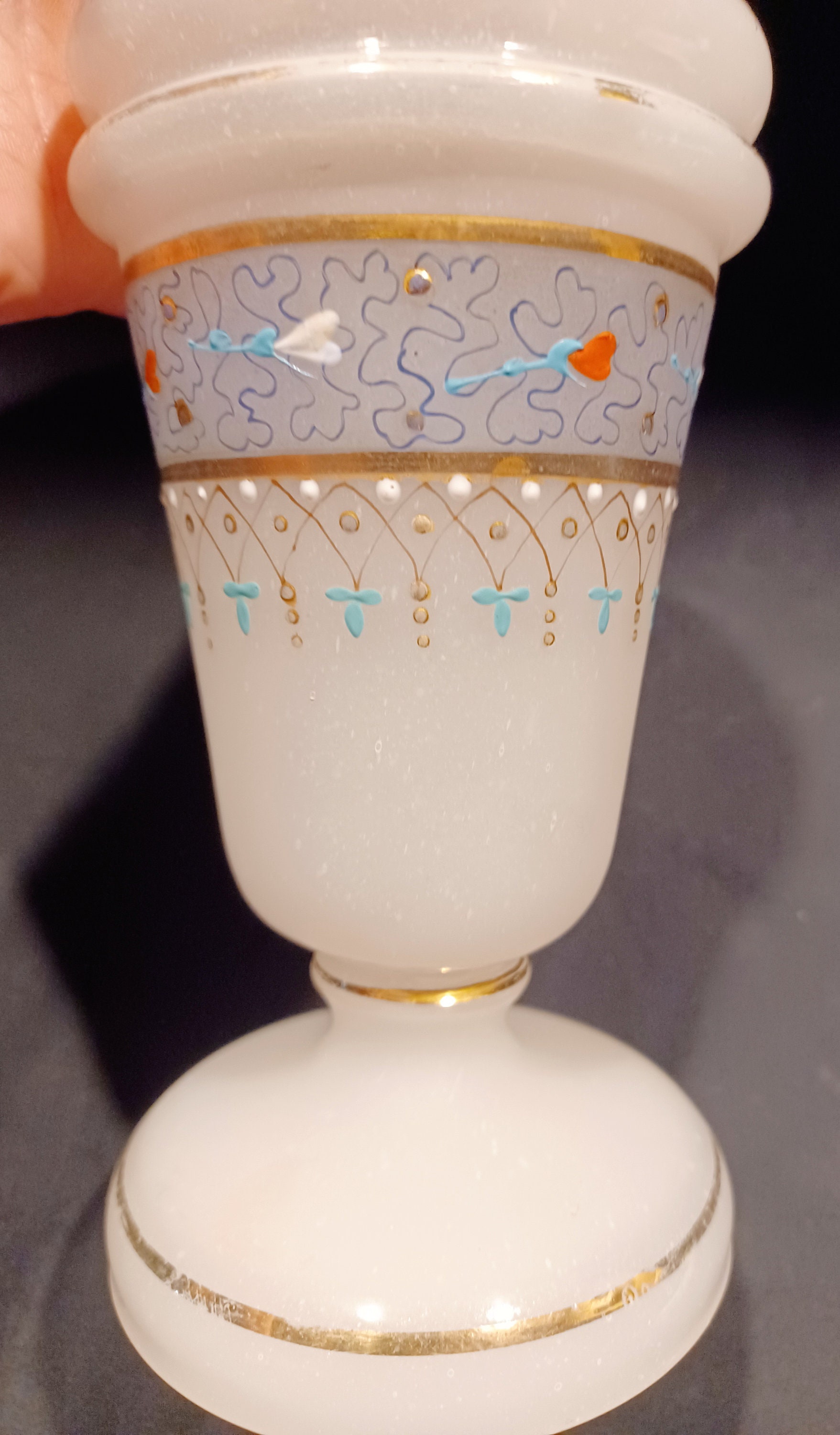 Antique BRISTOL GLASS Vase Hand Blown Hand-painted - Etsy