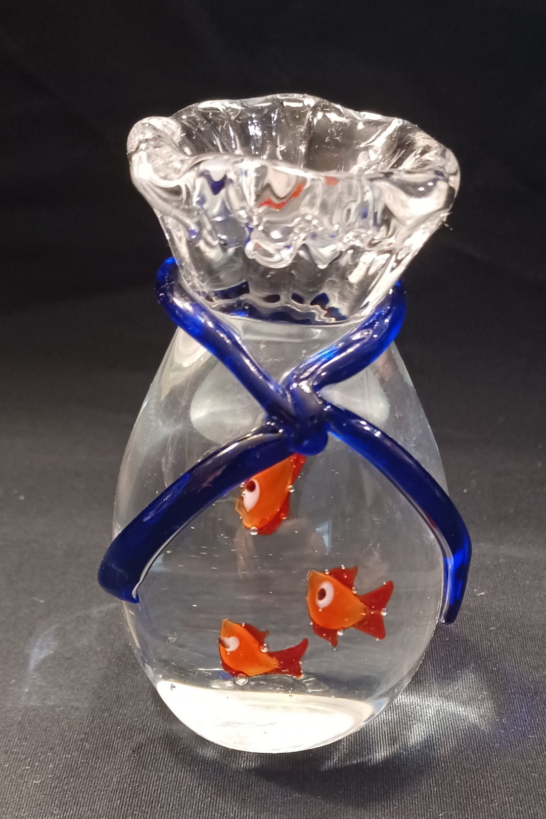 Art Glass - Paperweight - Art Glass Paperweight Goldfish - 3 Goldfish ...