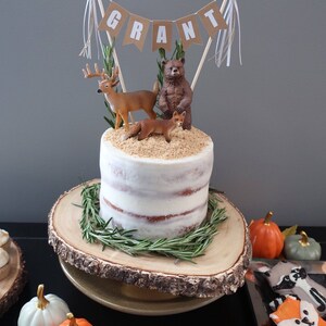 Kraft and White Cake Topper - Personalized Neutral Cake Topper ...