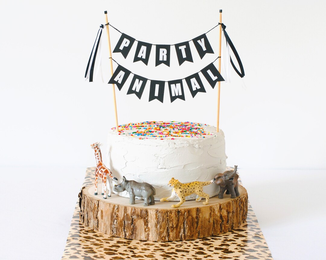 PARTY ANIMAL Cake Topper - Animal Birthday Cake Topper - Party Animal ...